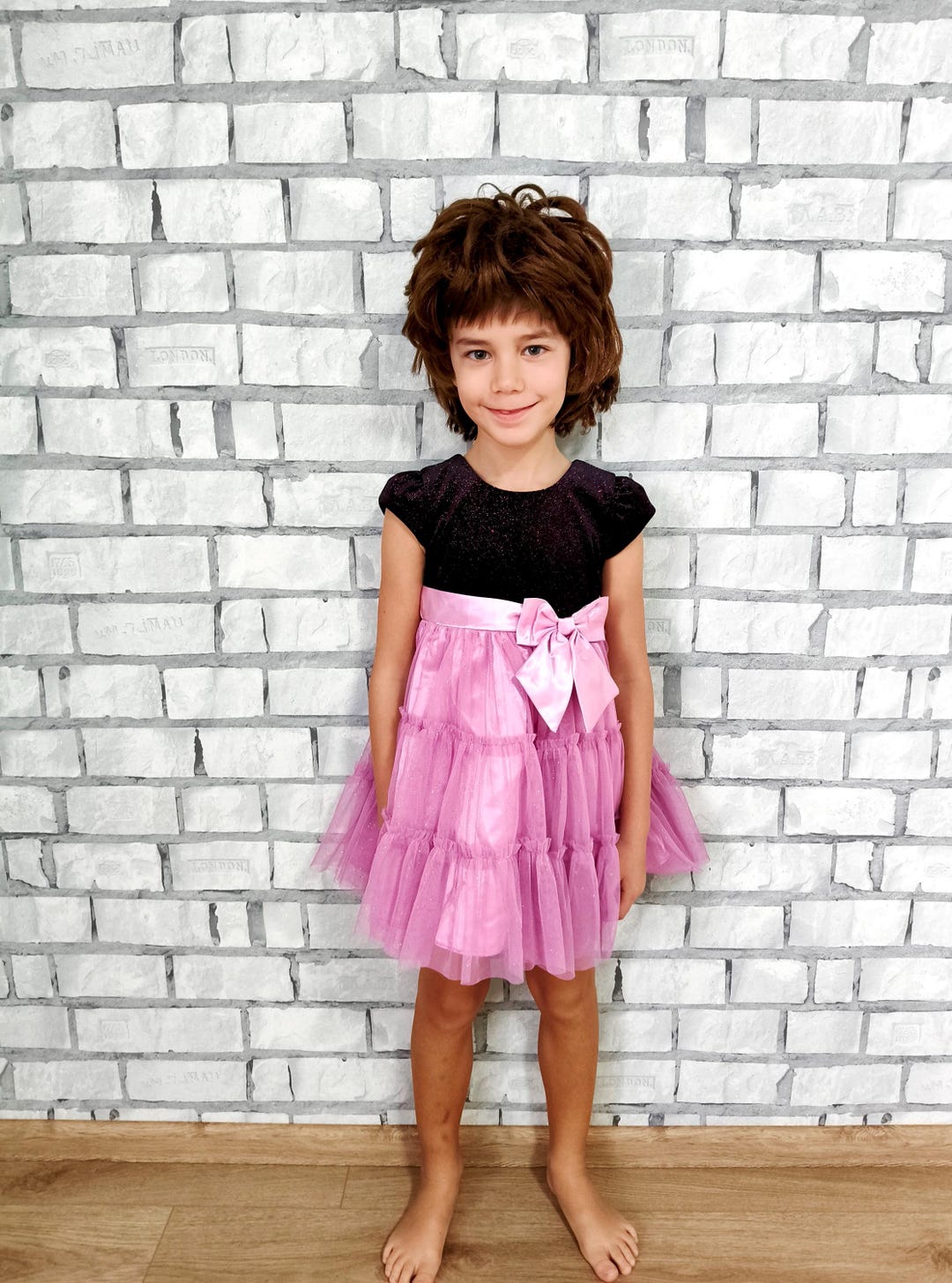 Vintage 3T Kids Pink Black Party Princess Birthday Tulle Tutu Dress ...