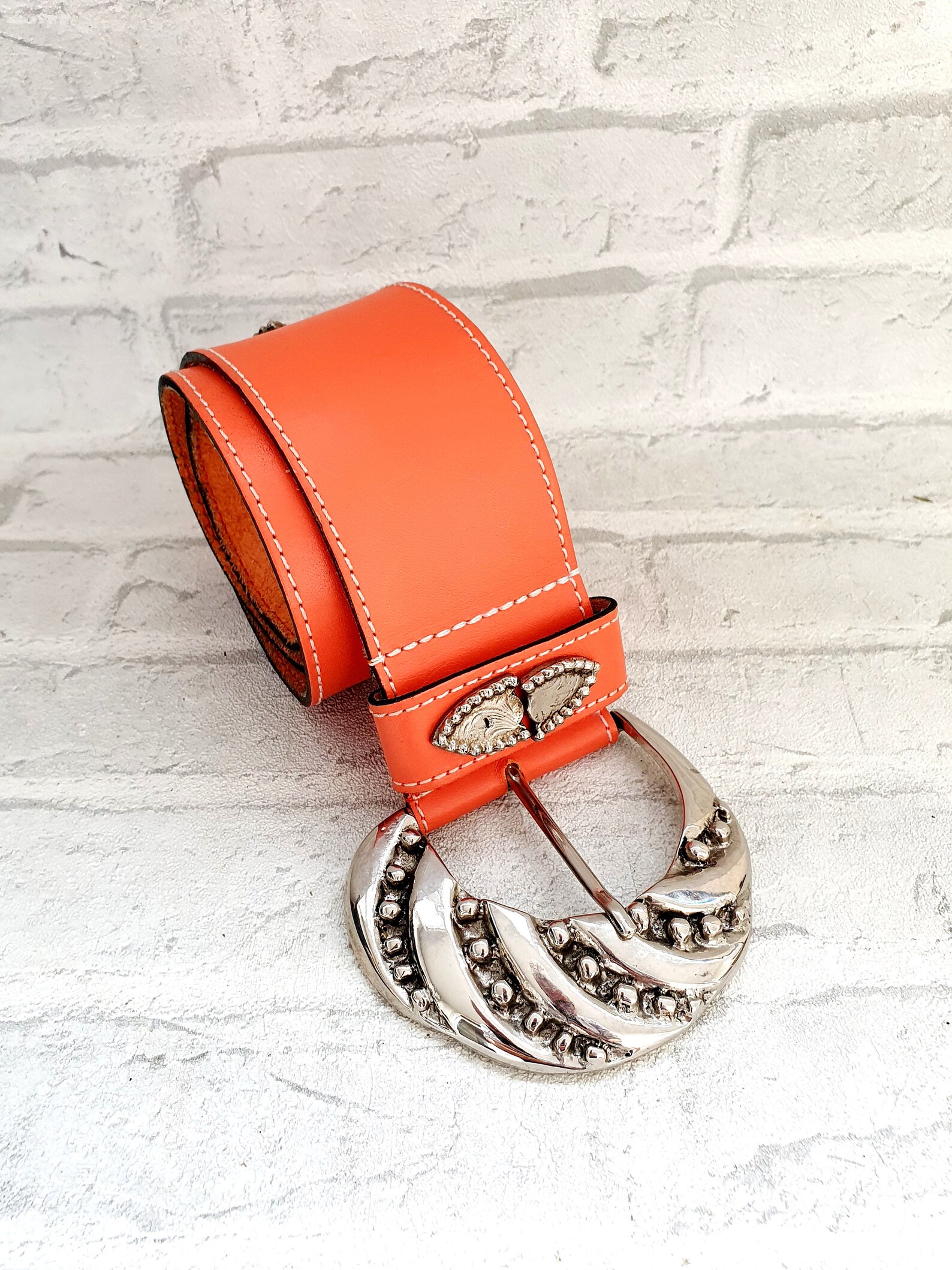 Coral Belt Wide Leather Belt L Womens Belt Corset Belt Genuine - Etsy