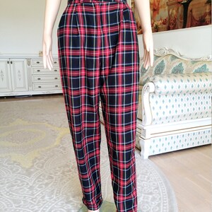 Red Plaid Pants womens Plaid Pants Retro Pants womens Pants | Etsy