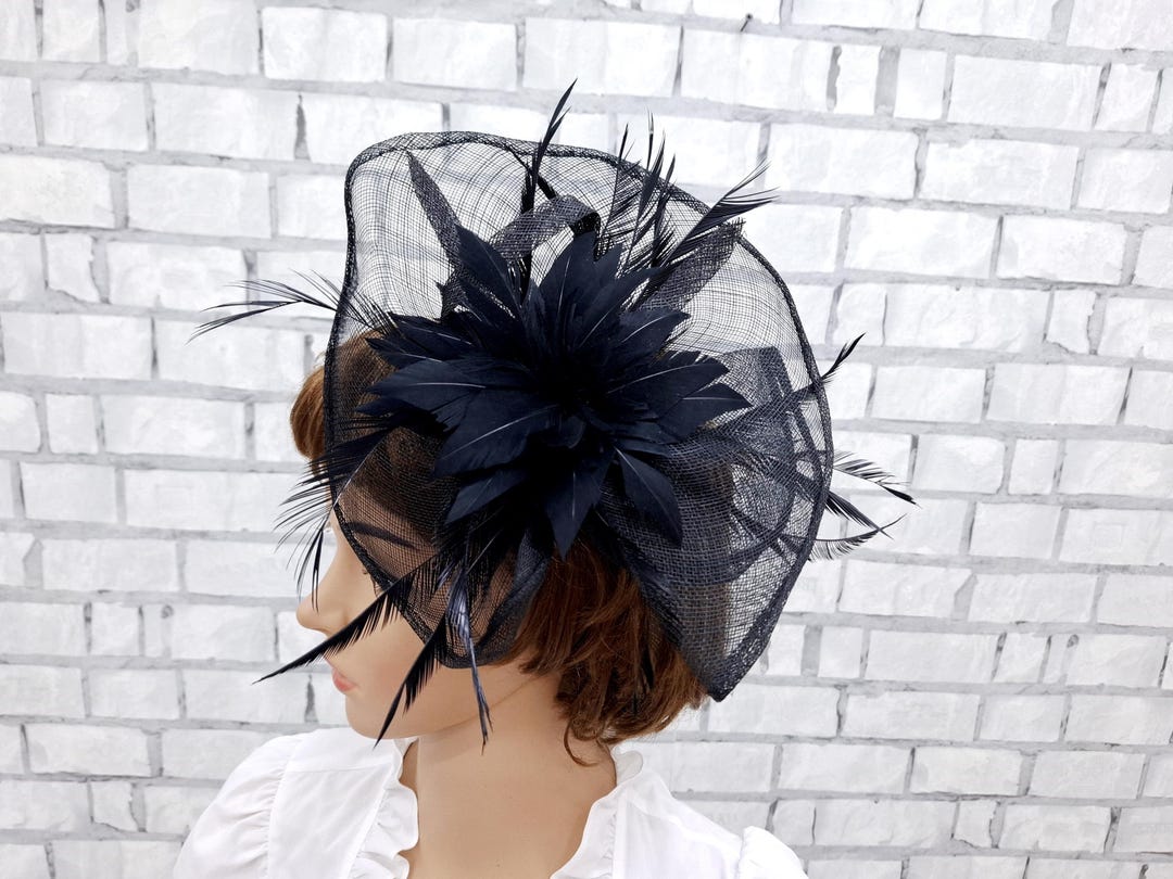 Black Simple Fascinator Clip Bridal Hat Bridal Fascinator Wedding Hair ...