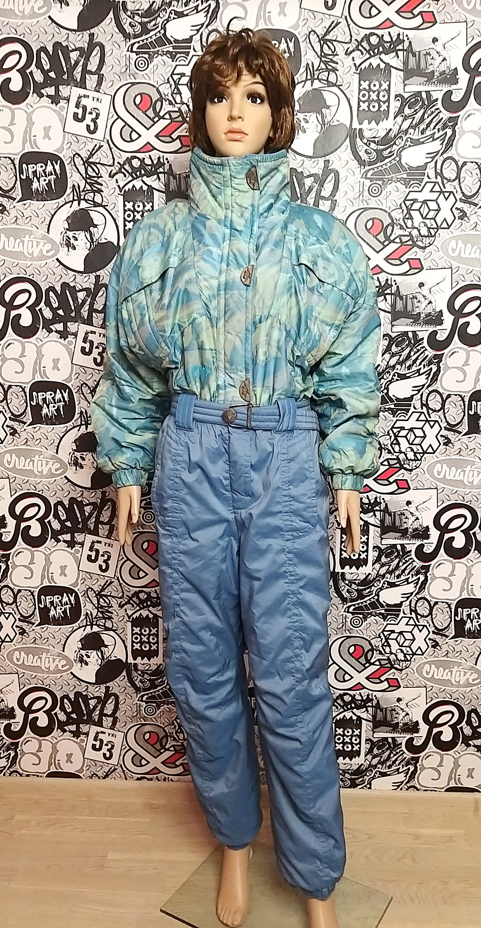 Waterproof Ski Clothing Ski Suit 80s Ski Suit S Abstract Print - Etsy
