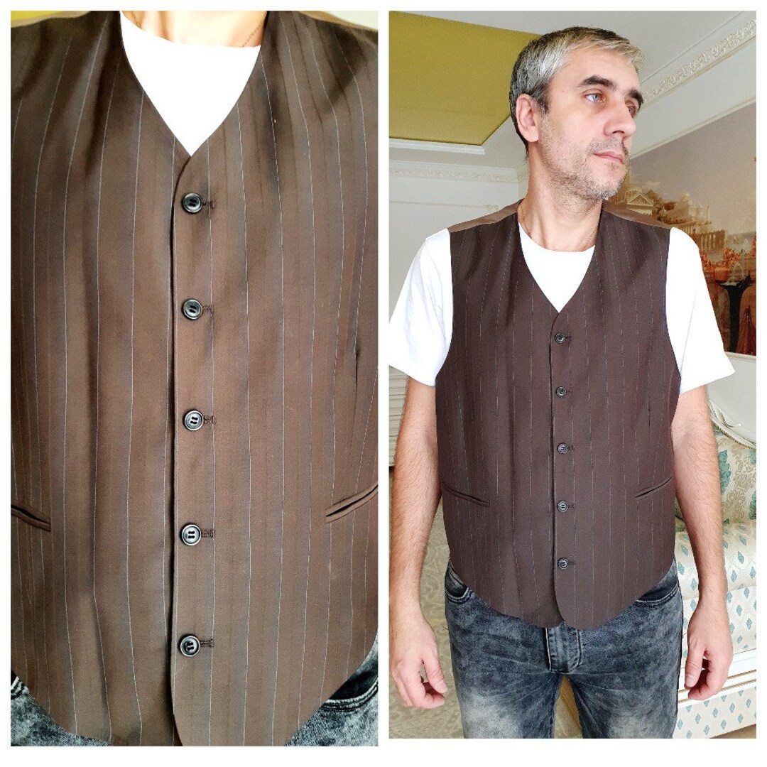 Mens Vest Striped Vest Suit Vest Wedding Vest Groomsman Gift Men ...