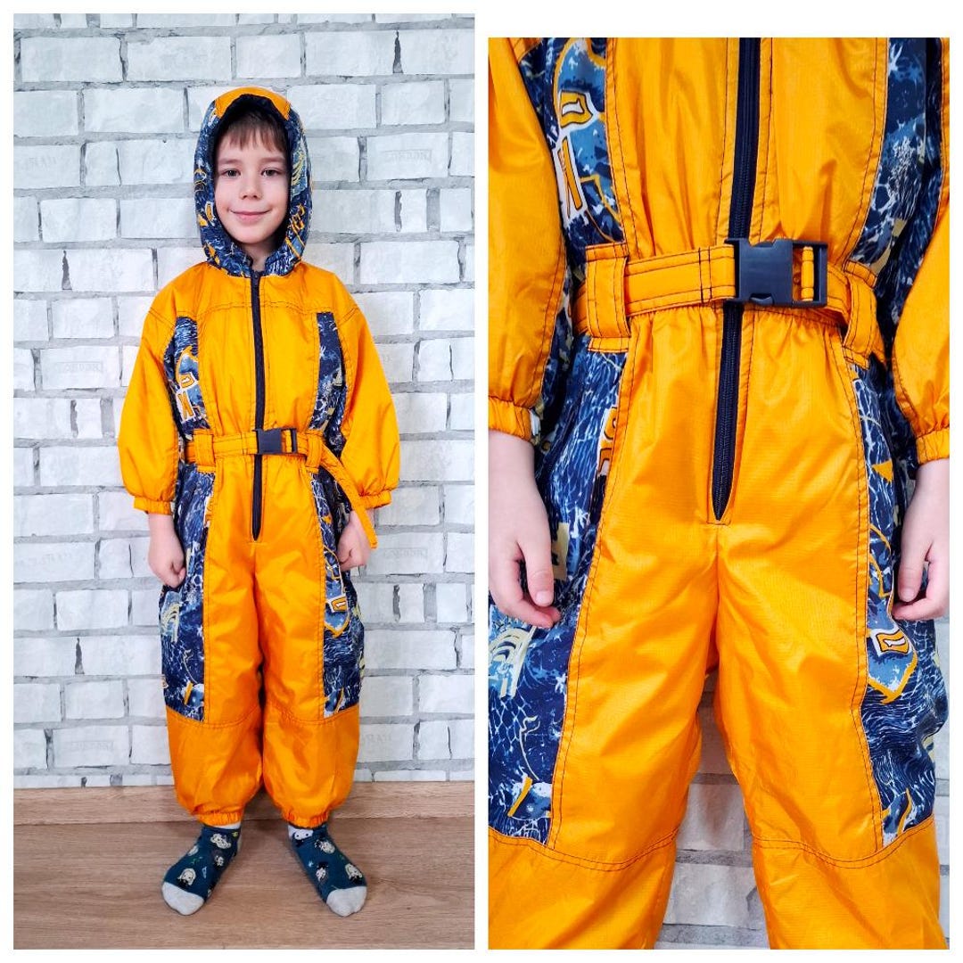 3T 90s Baby Ski Suit Yellow Kids Ski Suit for Kids Mountain Clothing ...