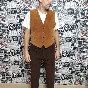 Mens Leather Vest for Men Brown Leather Clothing Cowboy Vest - Etsy