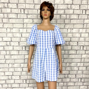 Blue Gingham Overall Vintage Womens Overall Shorts Jumpsuit Blue ...