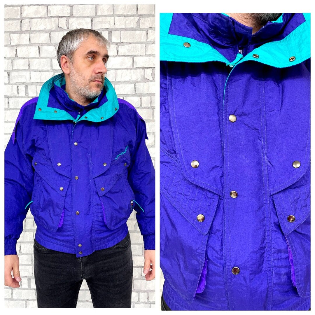 Retro Ski Jacket Mens Clothing Purple Warm Jacket Winter Sport Jacket ...