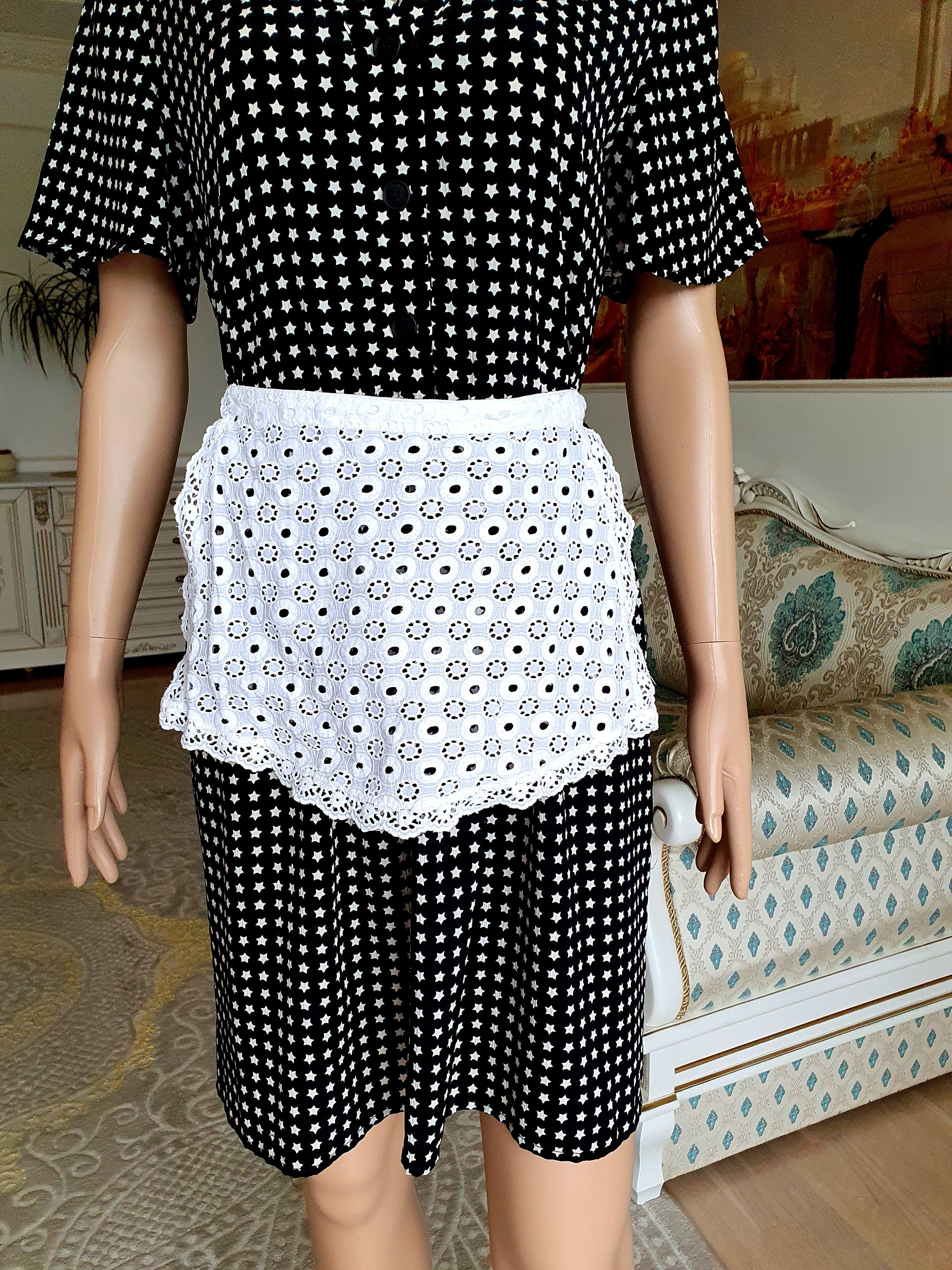 Cotton Apron White Apron Half Apron French Farmhouse White | Etsy