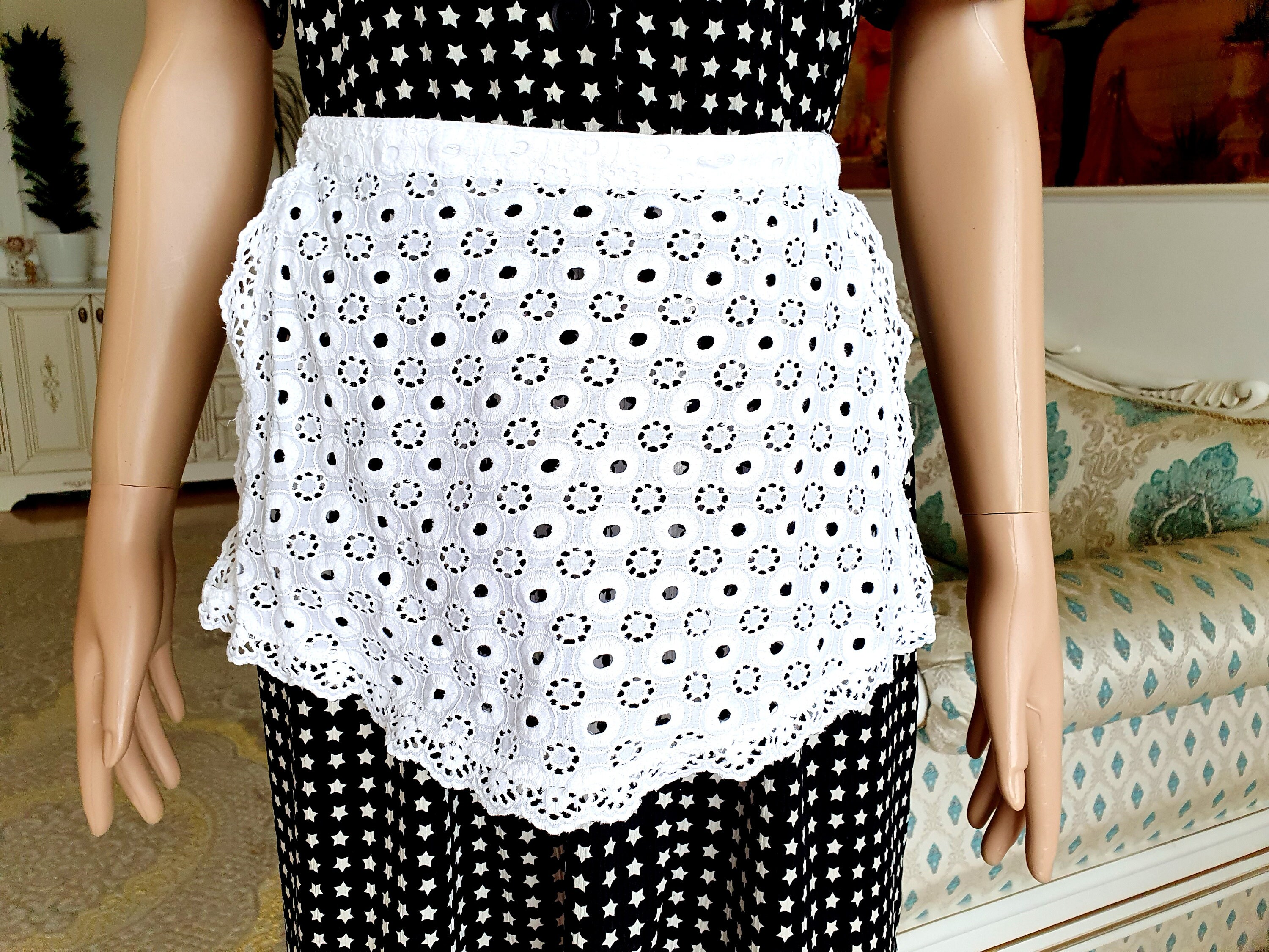 Cotton Apron White Apron Half Apron French Farmhouse White | Etsy