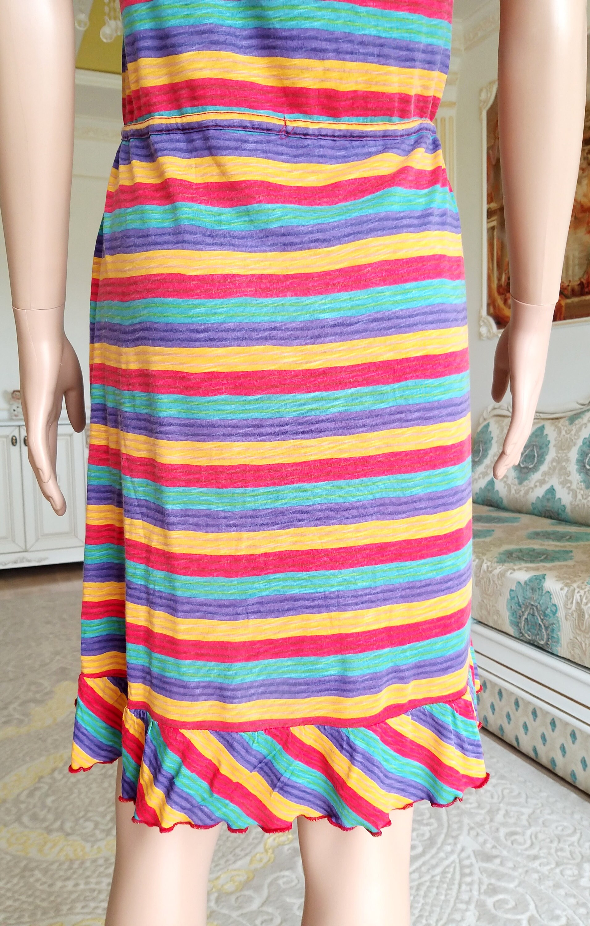 Striped Dress Rainbow Dress Multicolor Dress Colorful Dress | Etsy