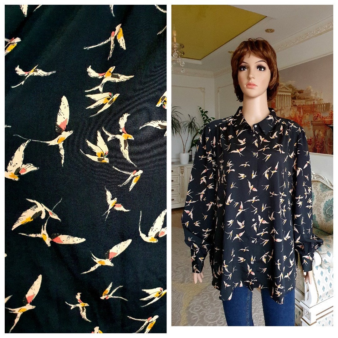 Womens Blouse Vintage Womens Shirt Everyday Blouse Boho Blouse Bird ...