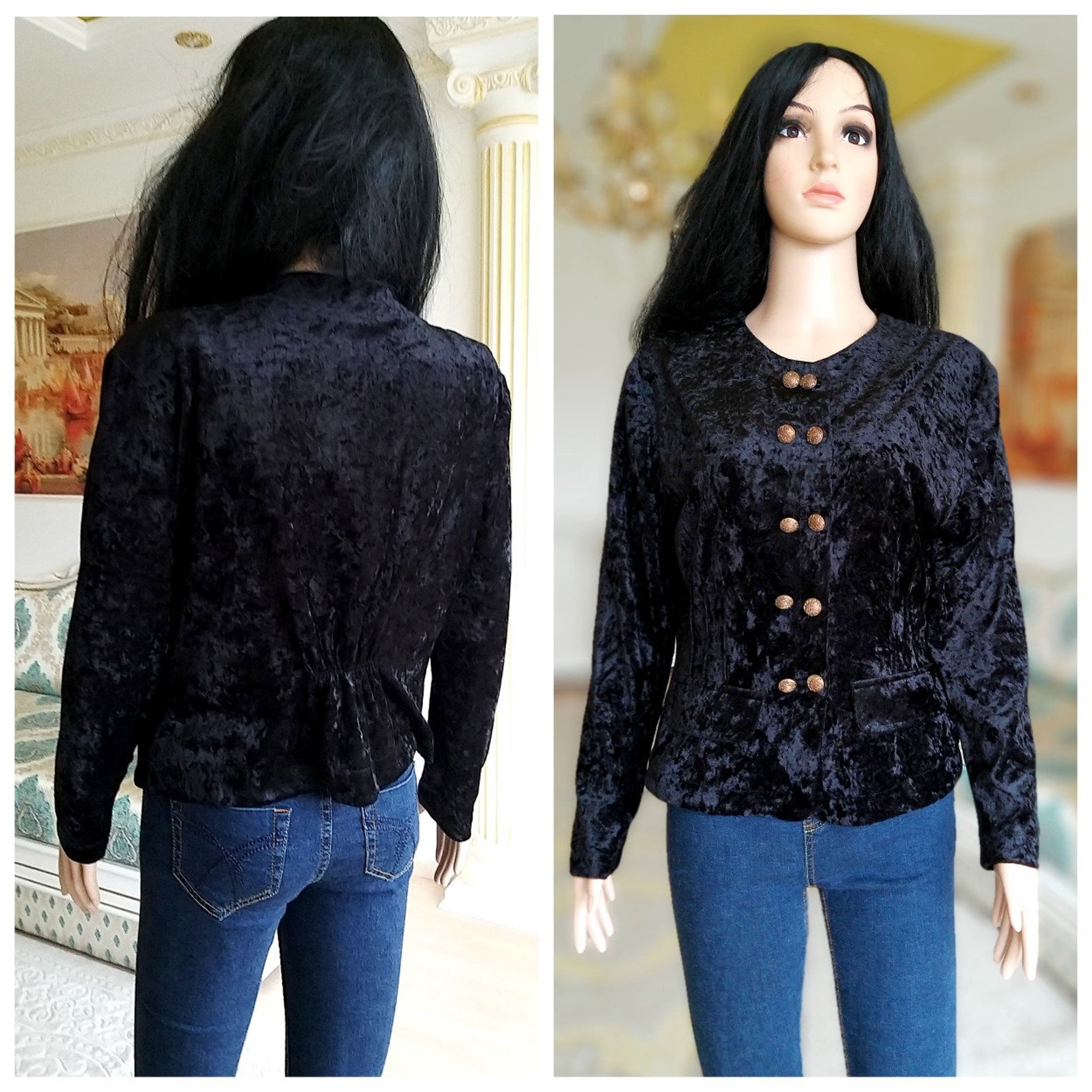 Black Velvet Jacket Velvet Blazer Womens Jacket Womens Blazer - Etsy