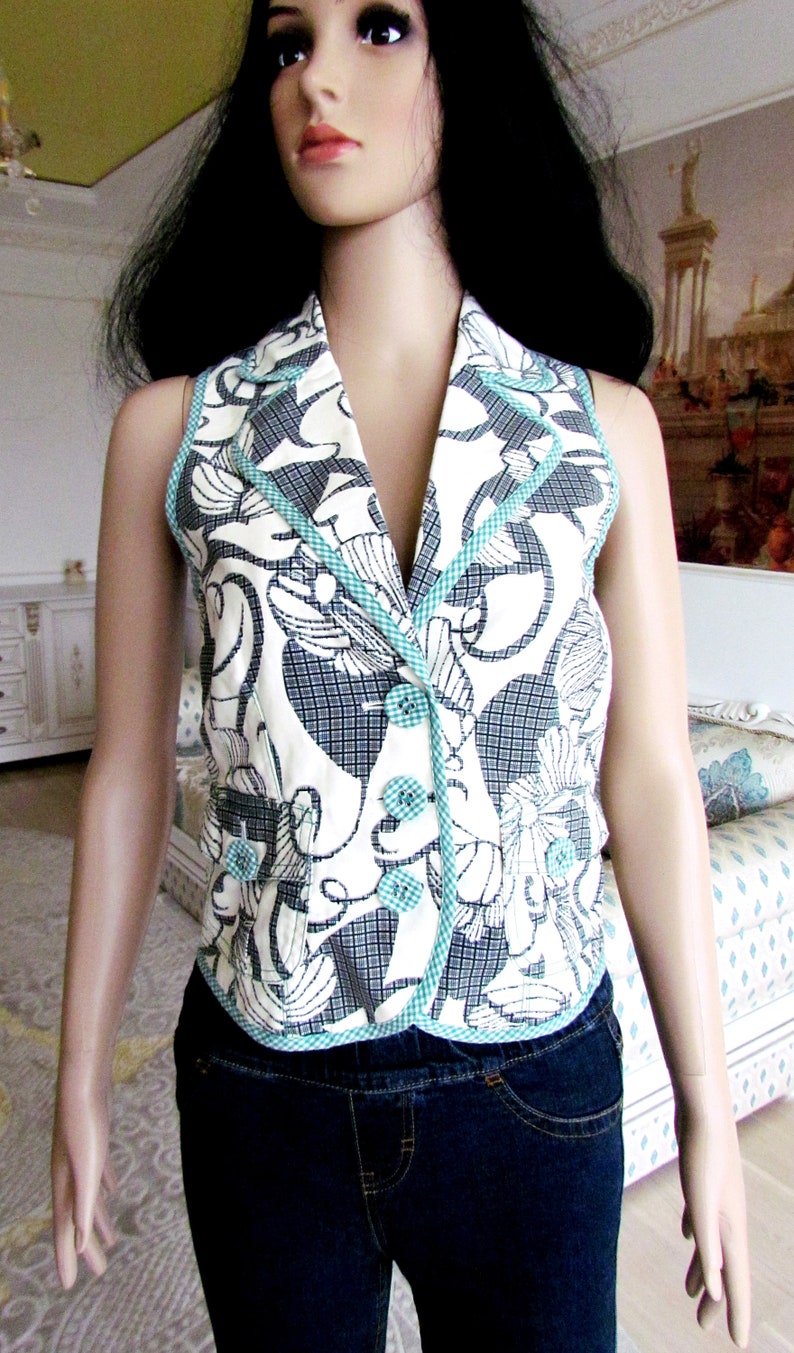 Floral Top Floral Vest White Vest Boho Vest Patterned Top - Etsy