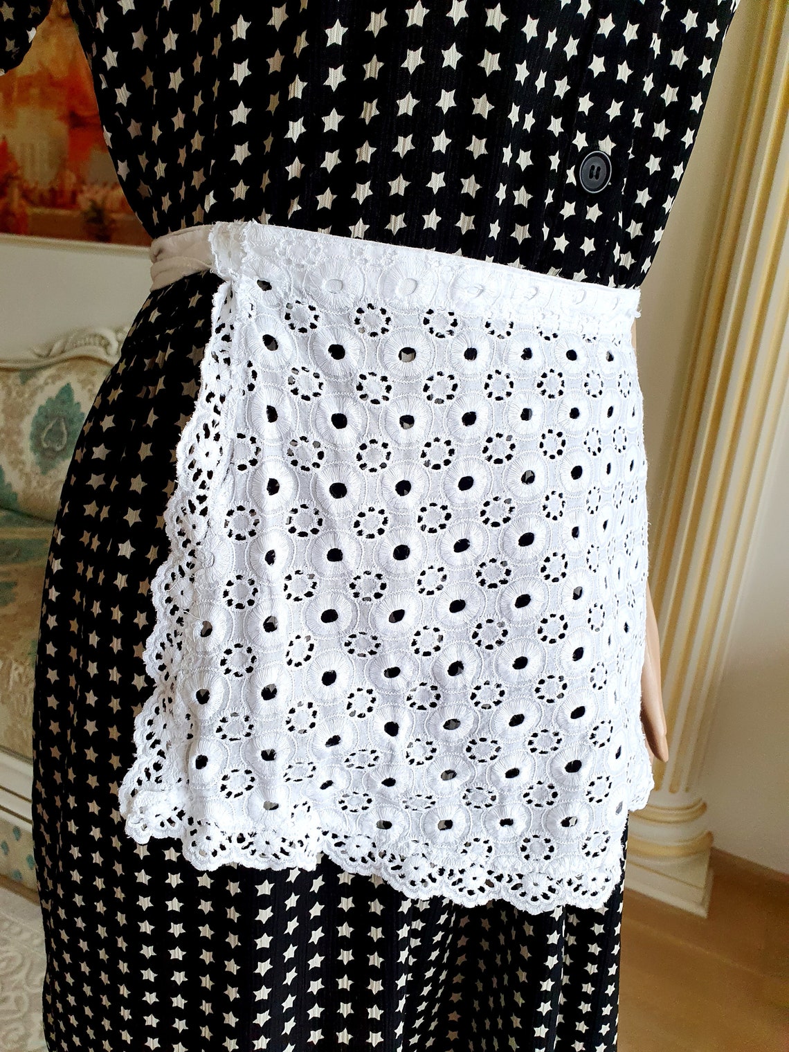 Cotton Apron White Apron Half Apron French Farmhouse White | Etsy