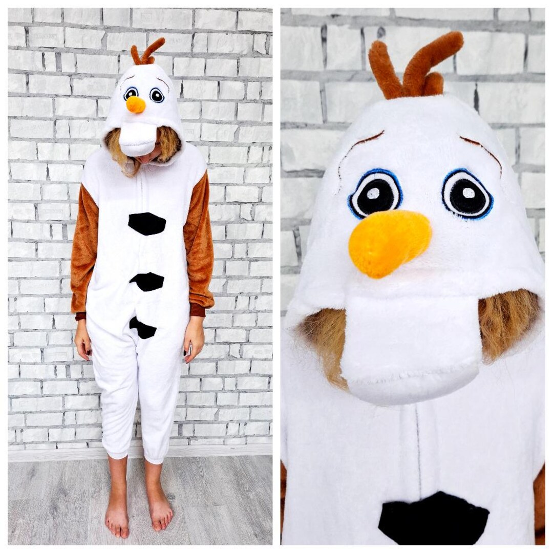 ADULT Cosplay Olaf Snowman Costume S Halloween Costume Pajamas ...
