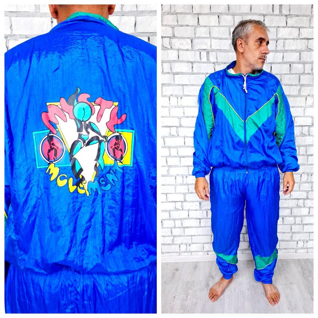 Blue Sport Suit XL Vintage Blue Track Suit Men's Track Suit 90s Womens ...