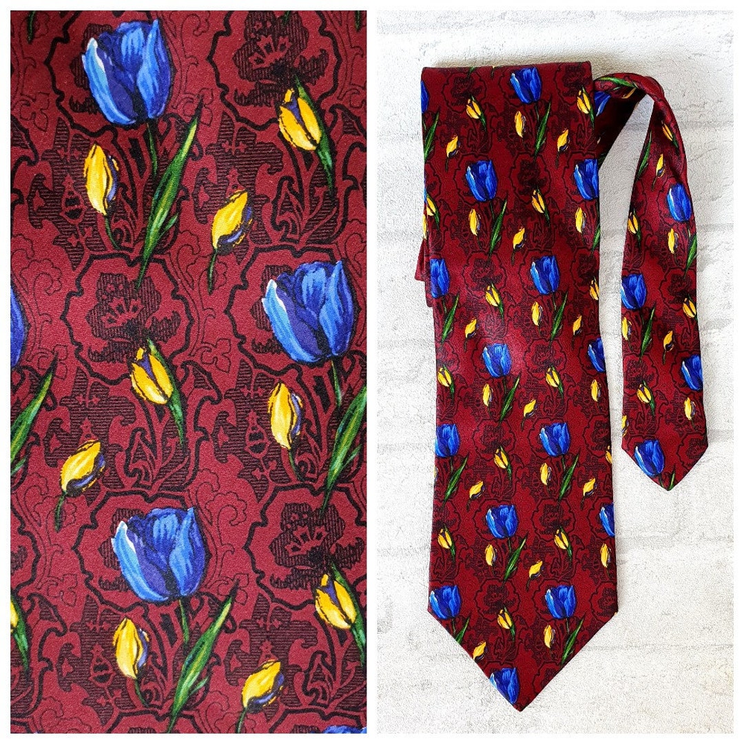 Burgundy Tie Teacher Tie Wedding Tie Tulip Necktie Groomsmen Tie Men ...