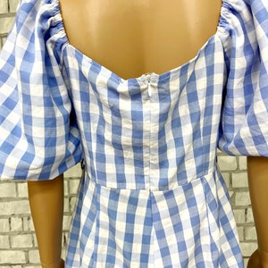 Blue Gingham Overall Vintage Womens Overall Shorts Jumpsuit Blue ...