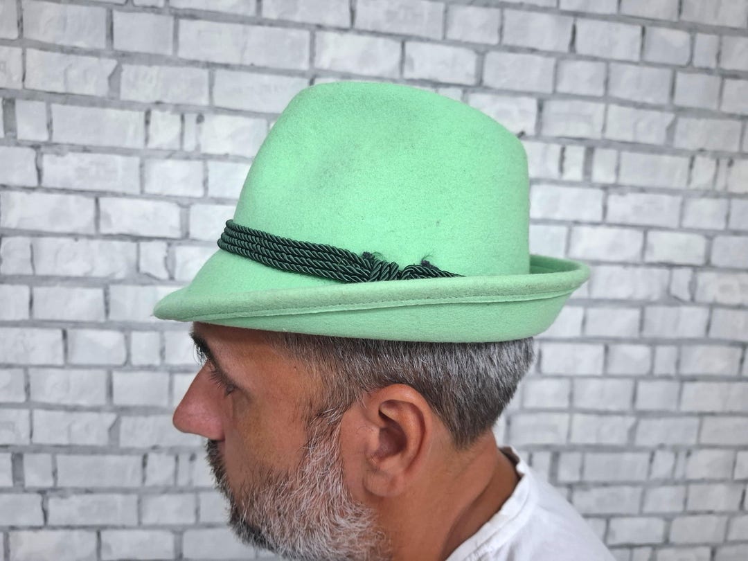 Alpine Hat Mens Hat Folk Hat Neon Hat Formal Hat Bavarian Hat Classic ...