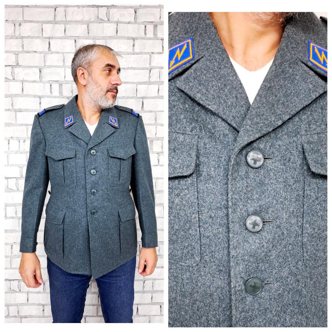 Military Clothing Mens Military Wool Coat L Swiss Military Uniform ...