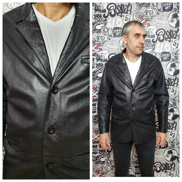 Mens Spring Leather Jacket - Etsy
