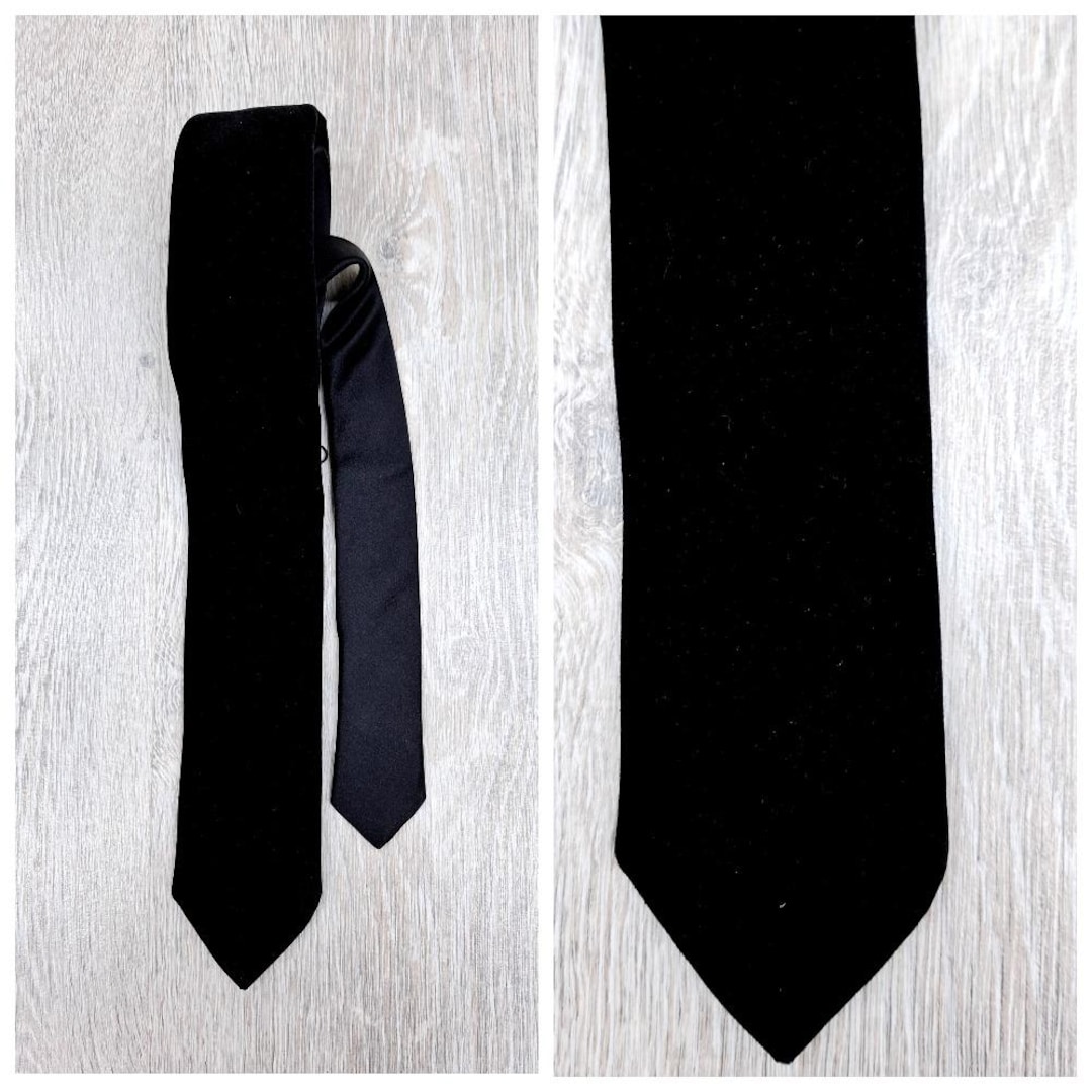 Black Velvet Tie Wedding Tie Black Necktie Black Tie Skinny Tie Mens ...