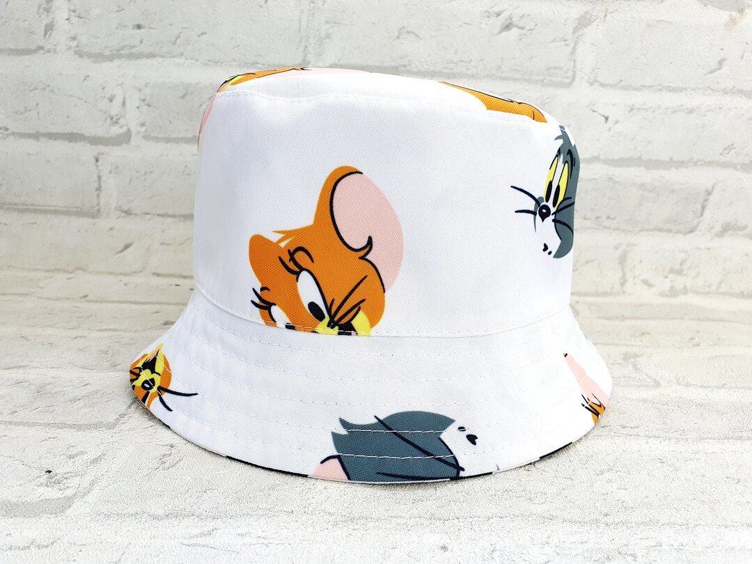 Tom and Jerry Hat Double Sided Hat Beach Black White Bucket Hat Cartoon ...