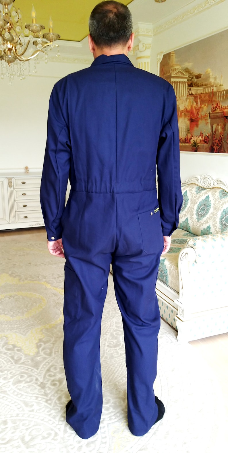One Piece blue Coveralls vintage blue Jumpsuit mens Overalls | Etsy