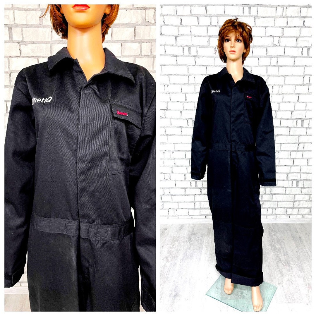 UNISEX One Piece Black Coveralls Vintage Black Jumpsuit Mens Overalls ...