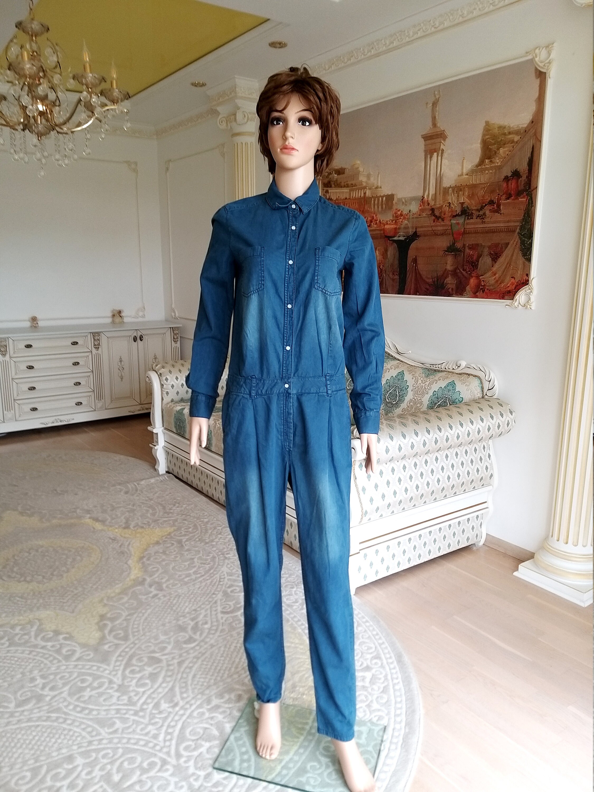 Denim Coverall Denim Jumpsuit Denim Pants Denim Overall M - Etsy