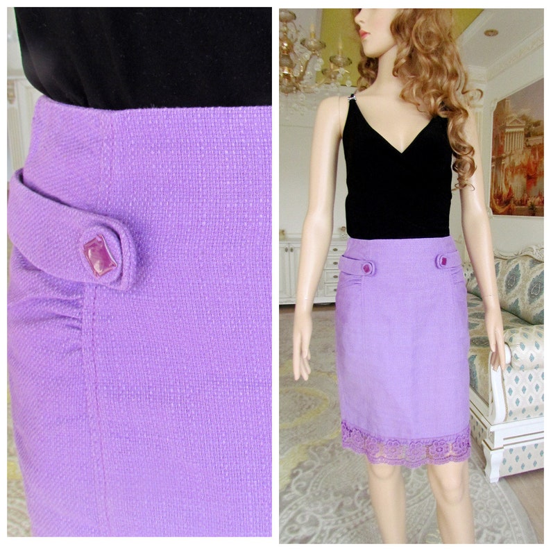 Skirt 80s Purple Pencil Skirt for Women Skirt Vintage Purple - Etsy