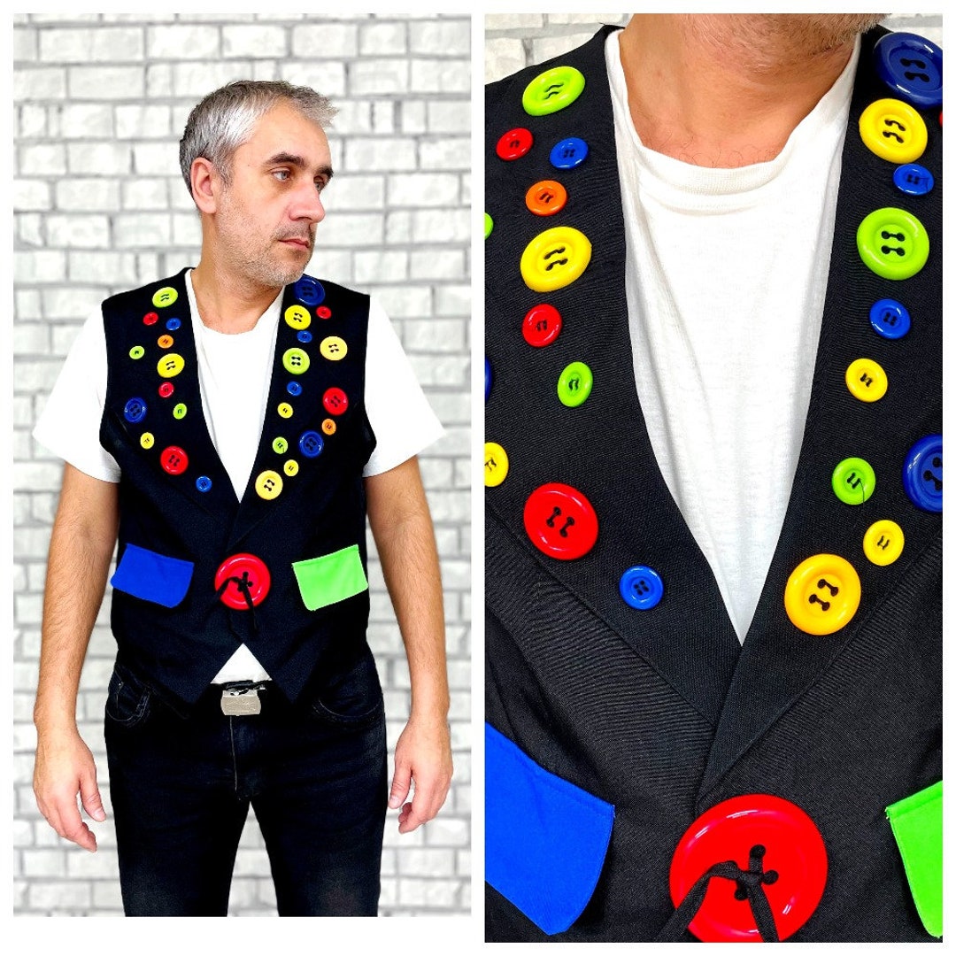 Mens Vest Clown Vest Rainbow Vest L Clown Costume Clown - Etsy
