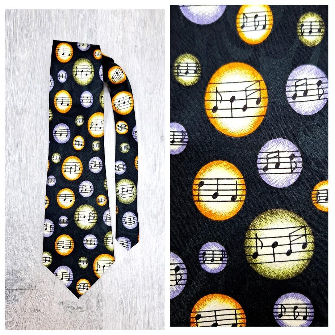 Wedding Tie Note Print Tie Groom Tie Musician Gift Music Gift Party Tie ...