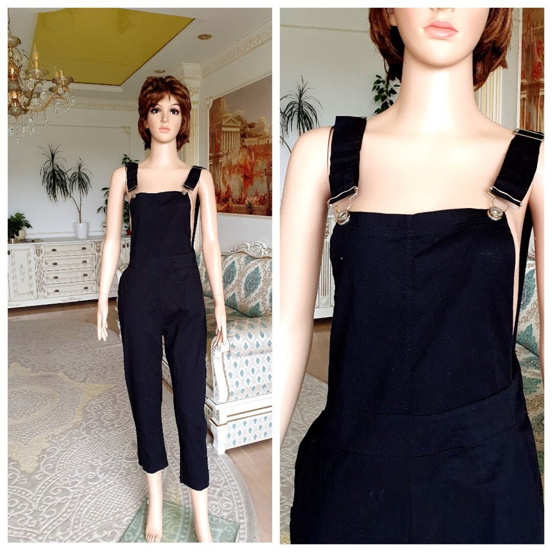 Black Summer Jumpsuit Pink Jumpsuit Vintage Womens Overall Womens ...