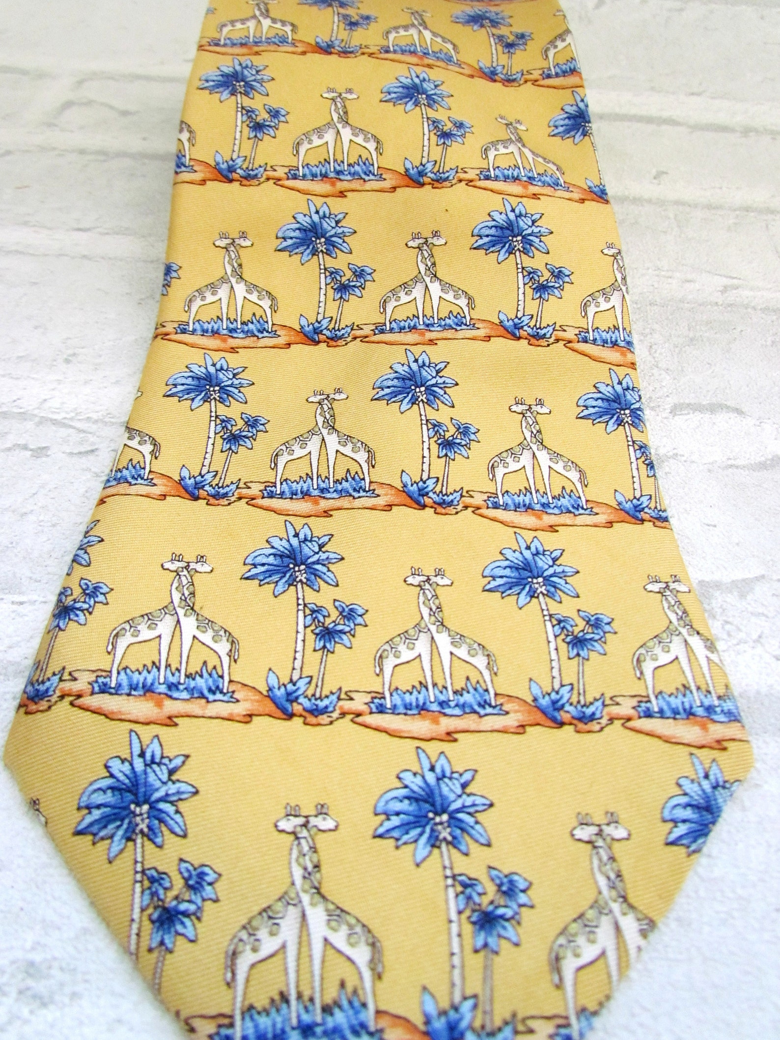 Silk tie silk necktie animal print animal Necktie giraffe | Etsy