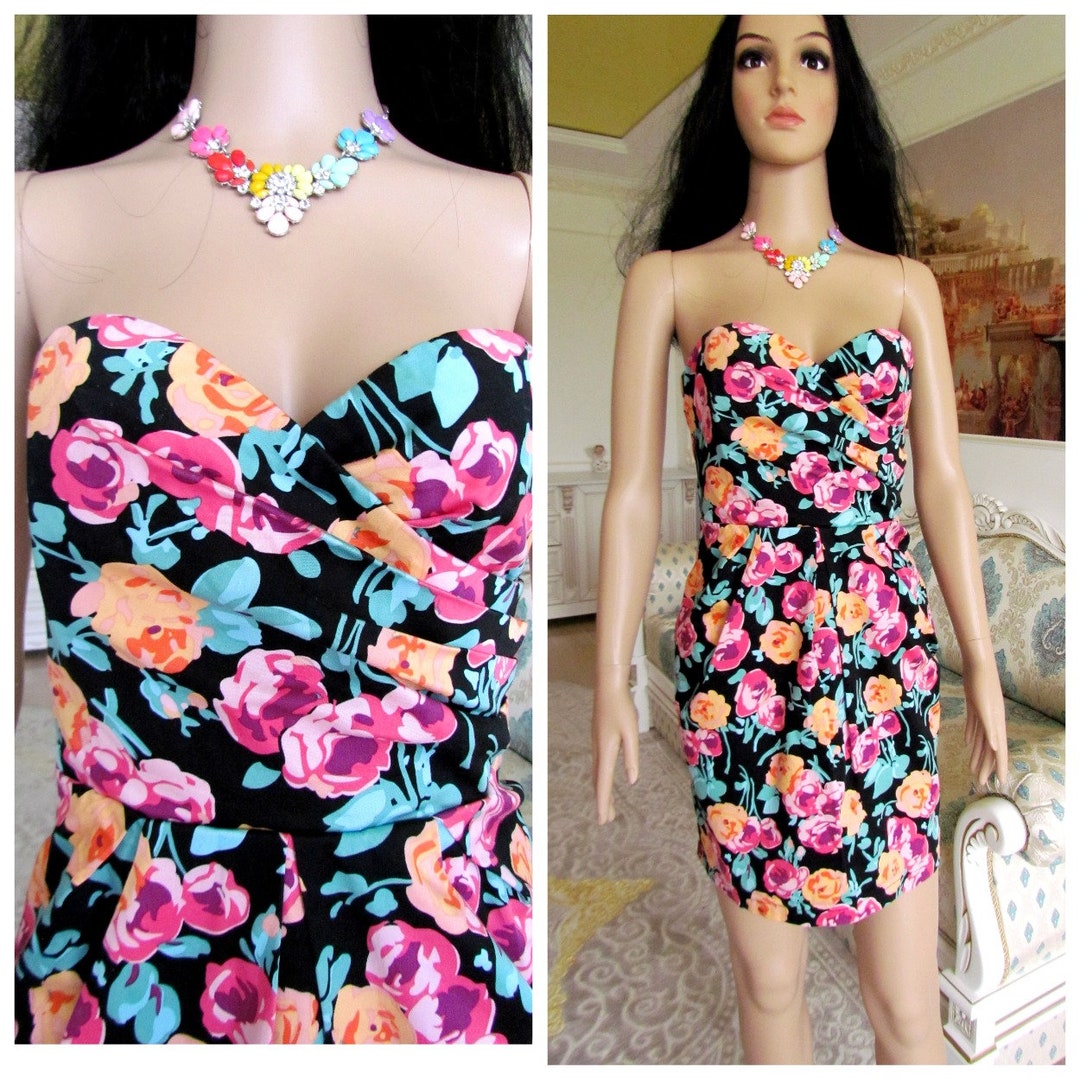 Rose Dress Patterned Dress Floral Dress Summer Dress Women Dress Flower ...
