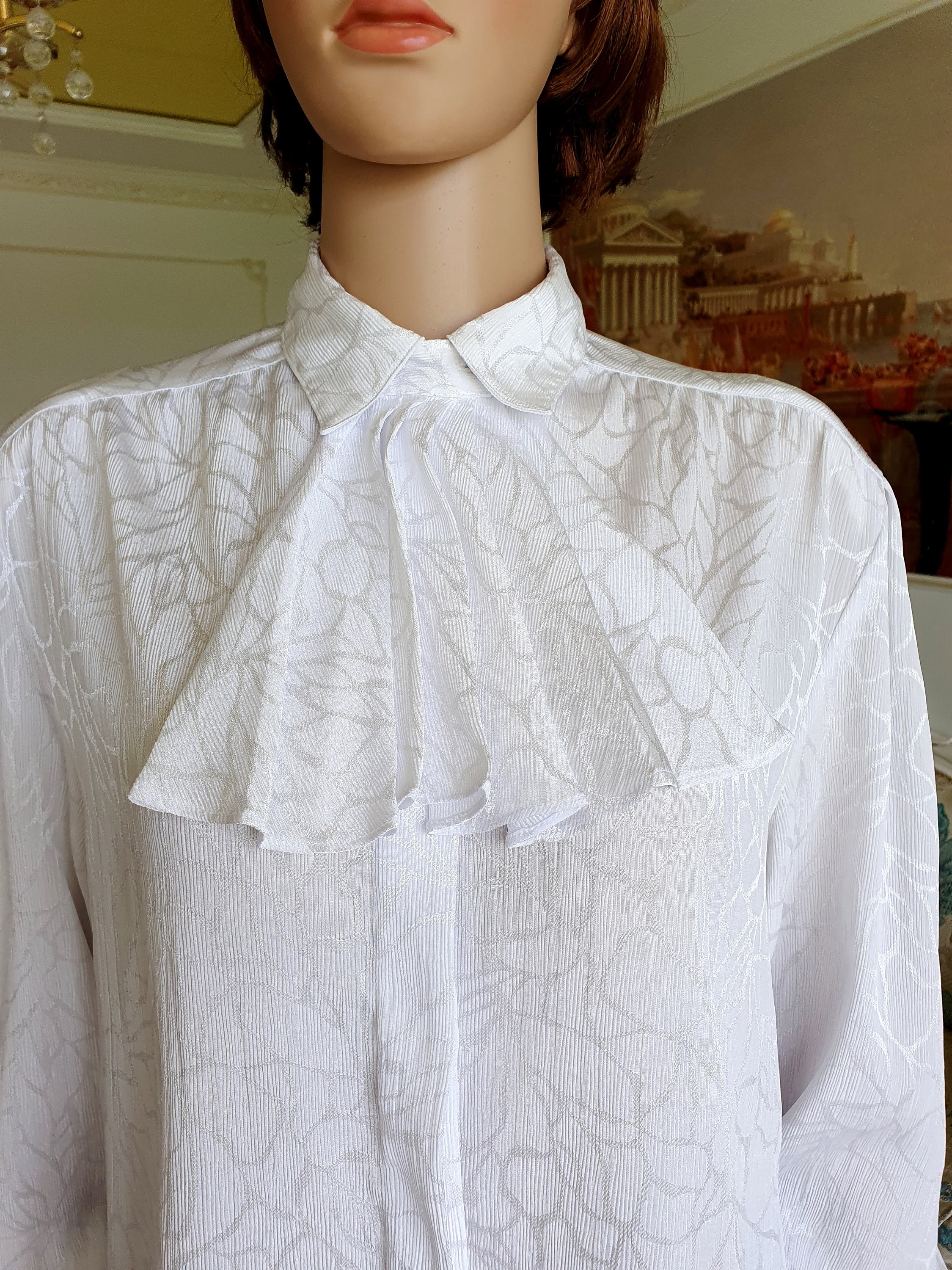Victorian Blouse Vintage 70s White Blouse Victorian Clothing - Etsy