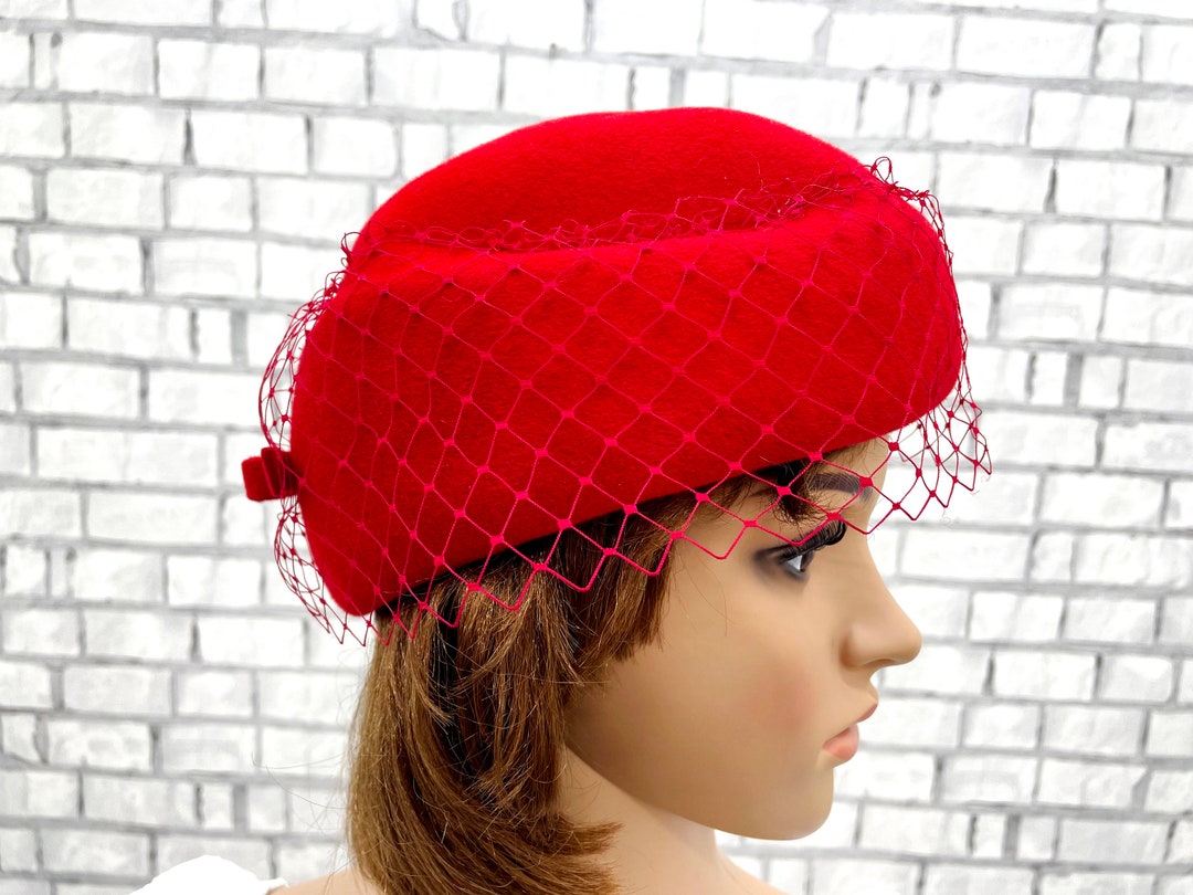 Red Formal Hats for Women Red Hat Women Hat Retro Hat Antique Hat ...