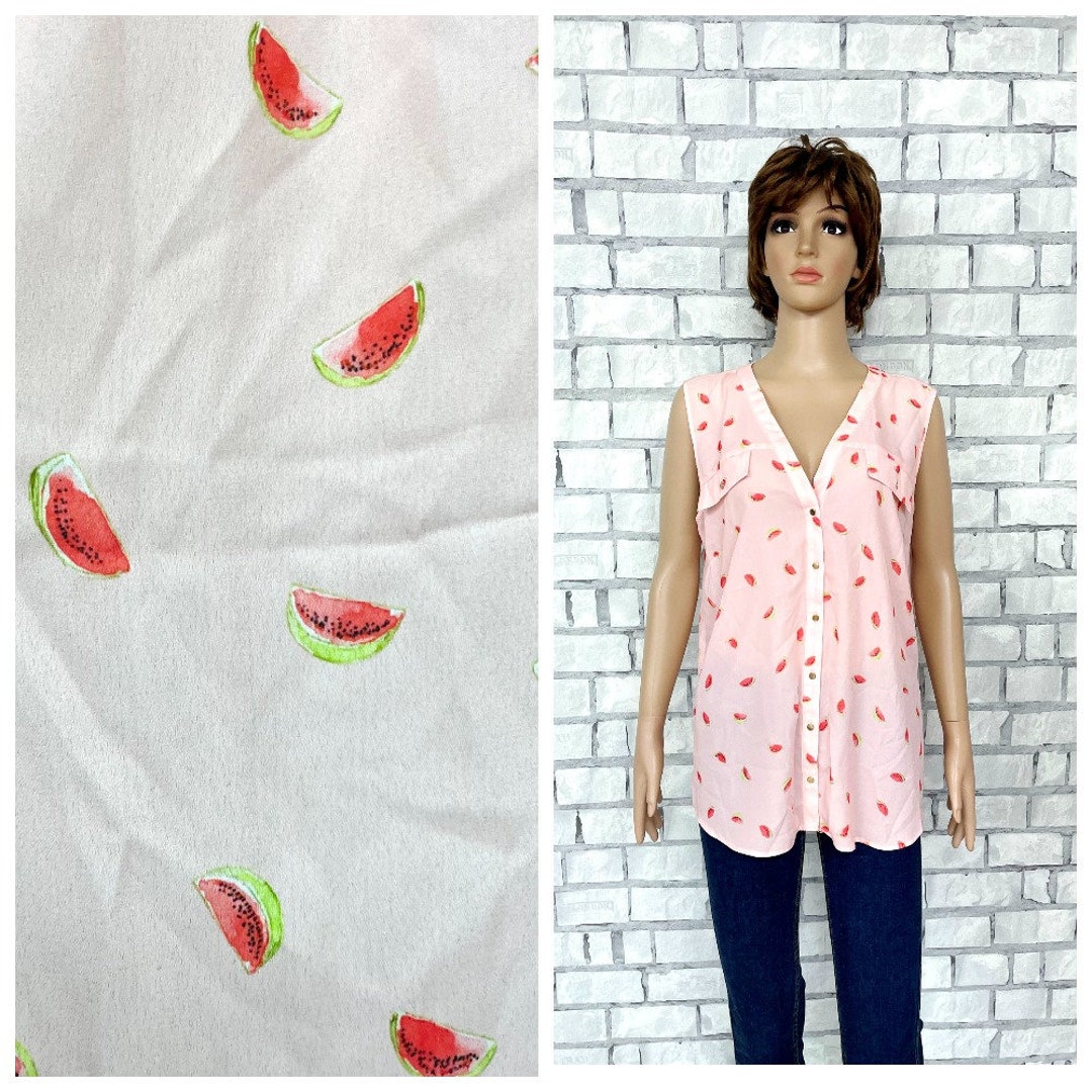 Watermelon Shirt Watermelon Pink Blouse Beach Top Summer Top Sun Top ...