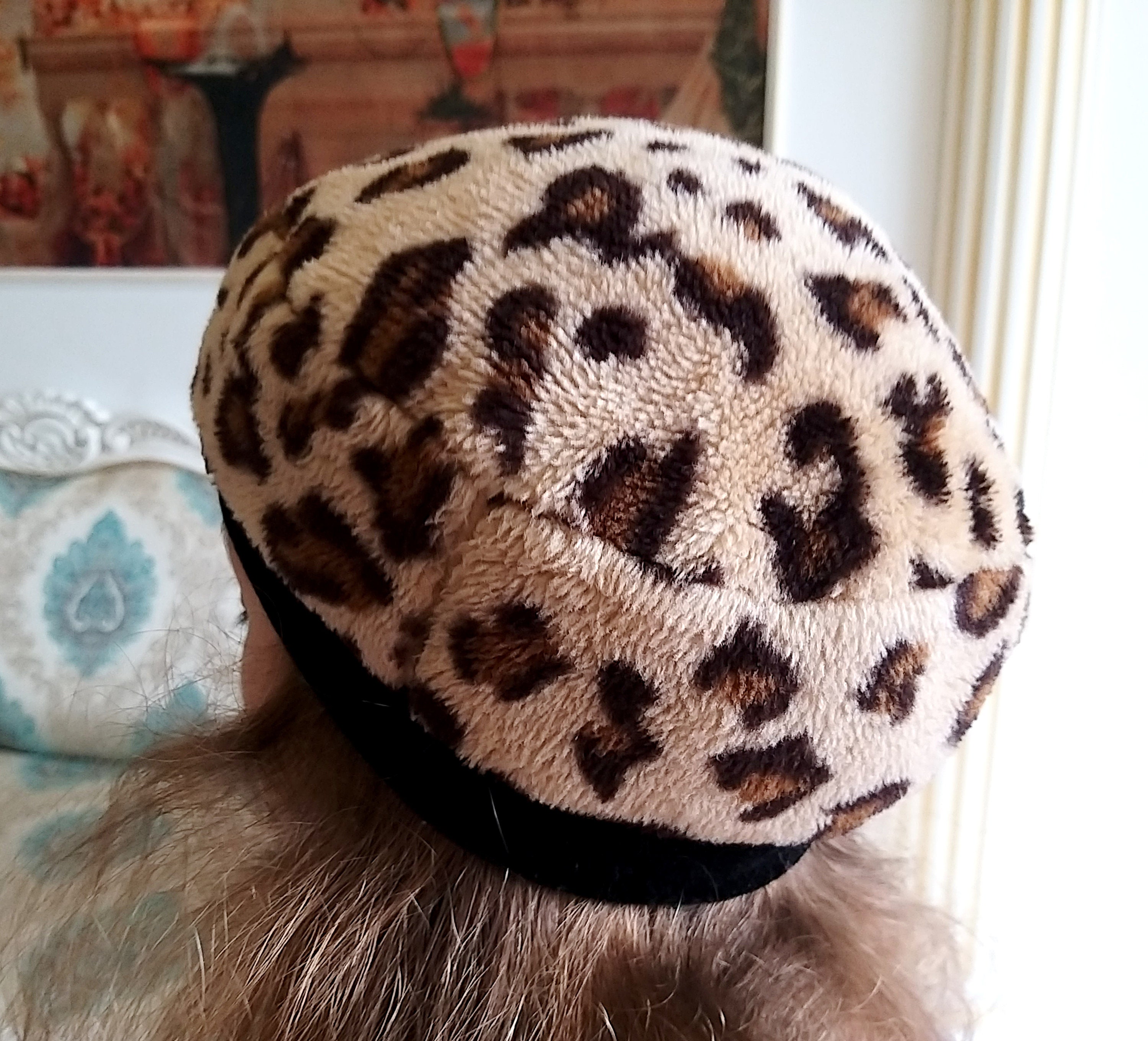 Leopard Print Beret Leopard Hat Retro Hat Girls Beret Winter - Etsy