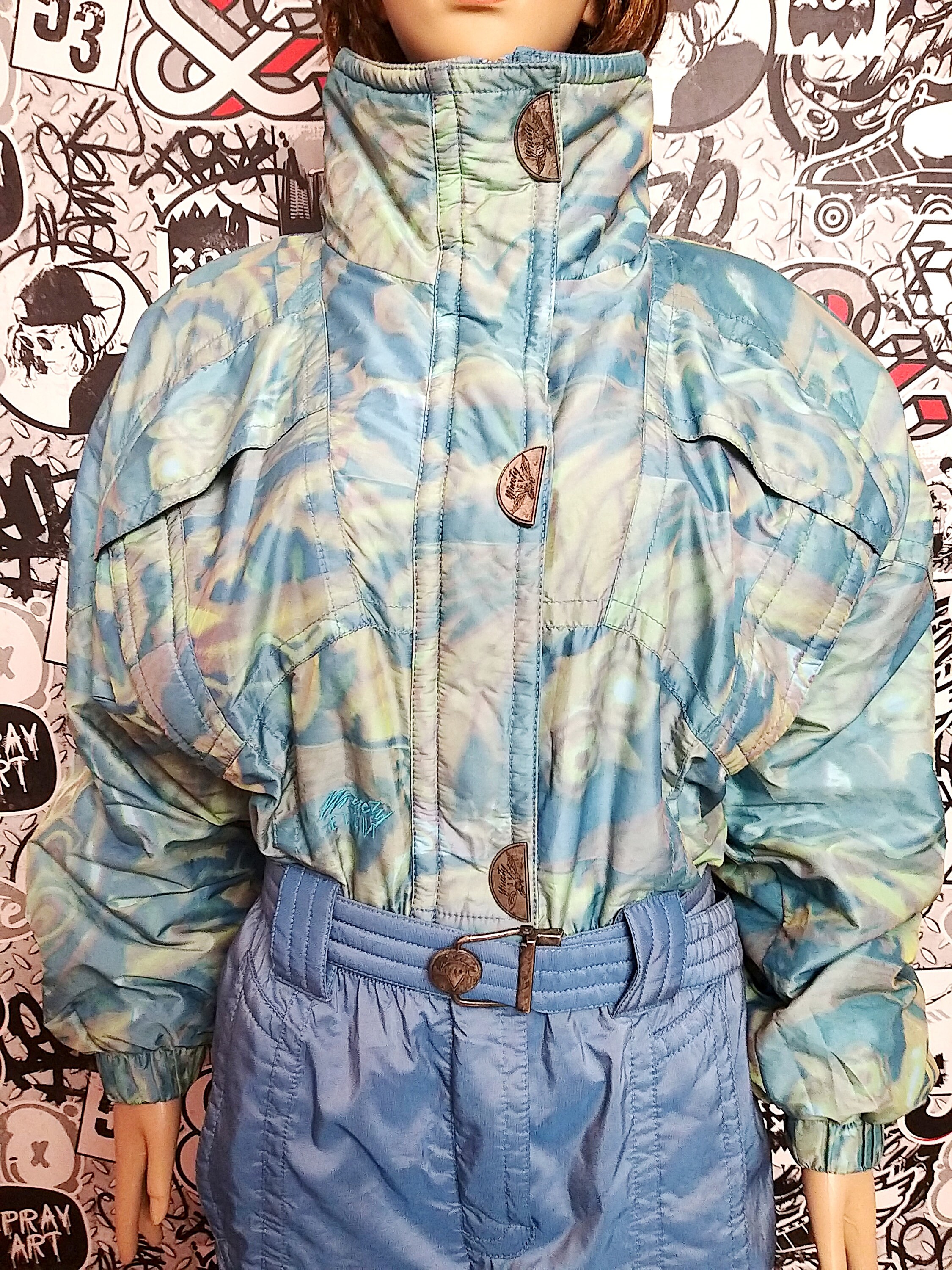 Waterproof Ski Clothing Ski Suit 80s Ski Suit S Abstract Print - Etsy