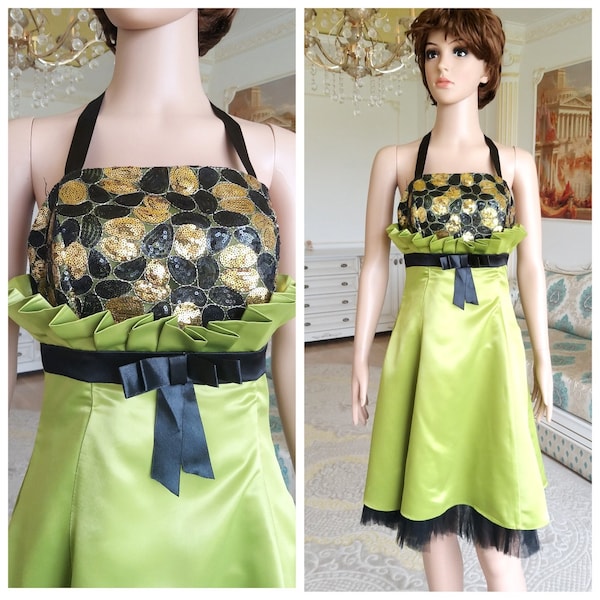 Neon Green Prom Dress - Etsy