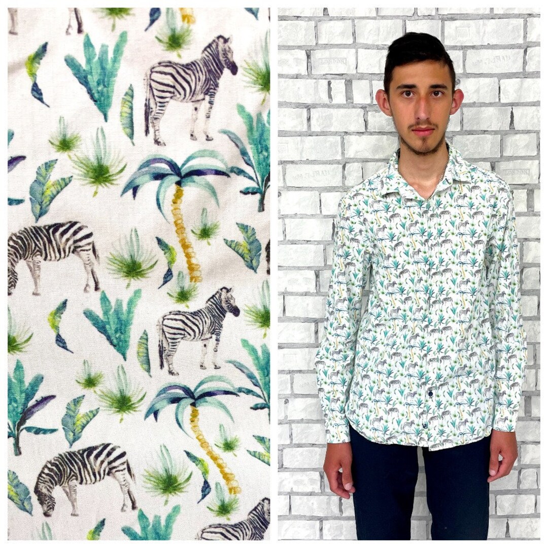Mens Shirt S Zebra Print Zebra Shirt Casual Shirt Animal Print Shirt ...