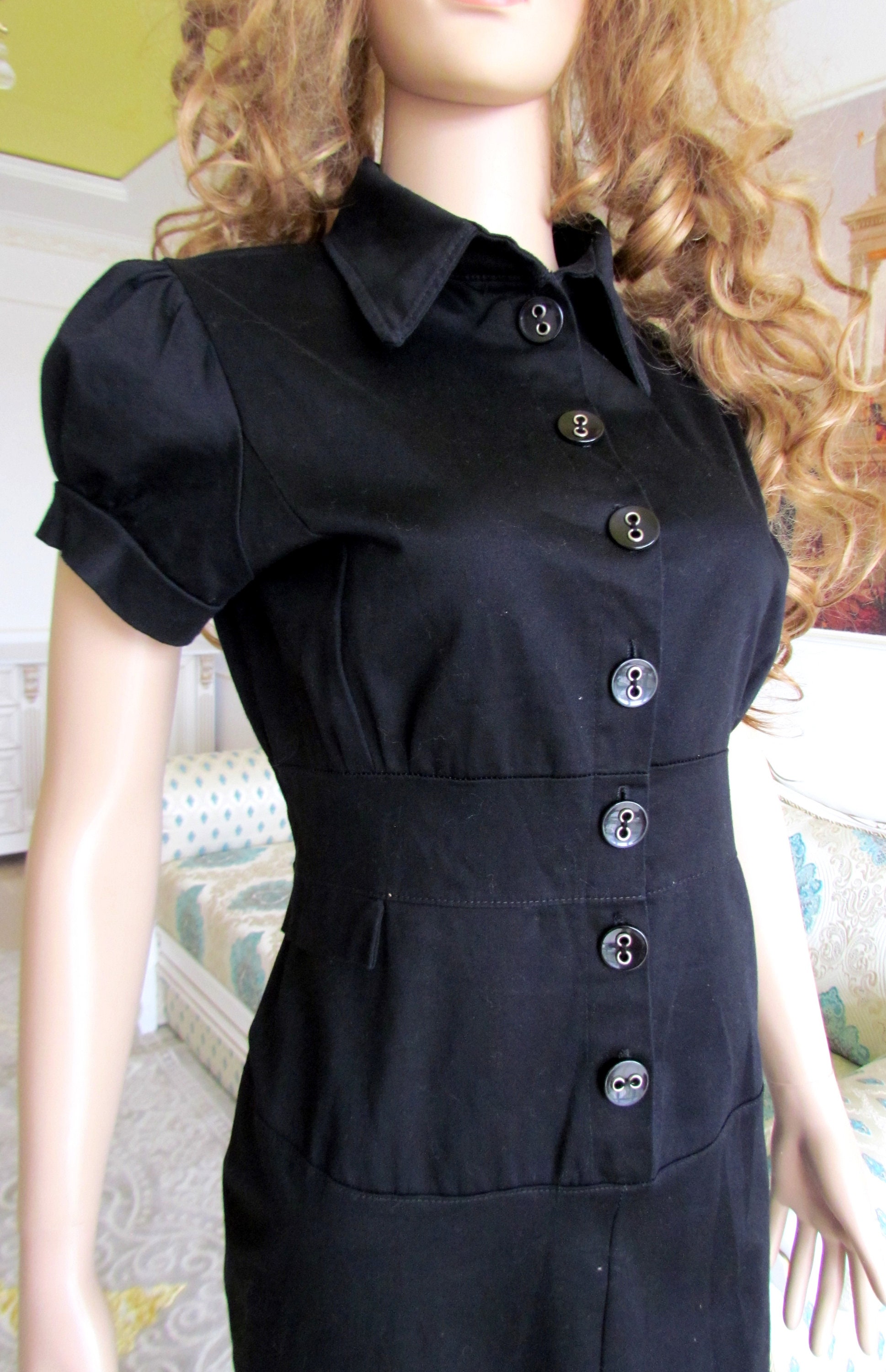 Goth Clothing Goth Dress Vintage Black Dress Black Pencil | Etsy