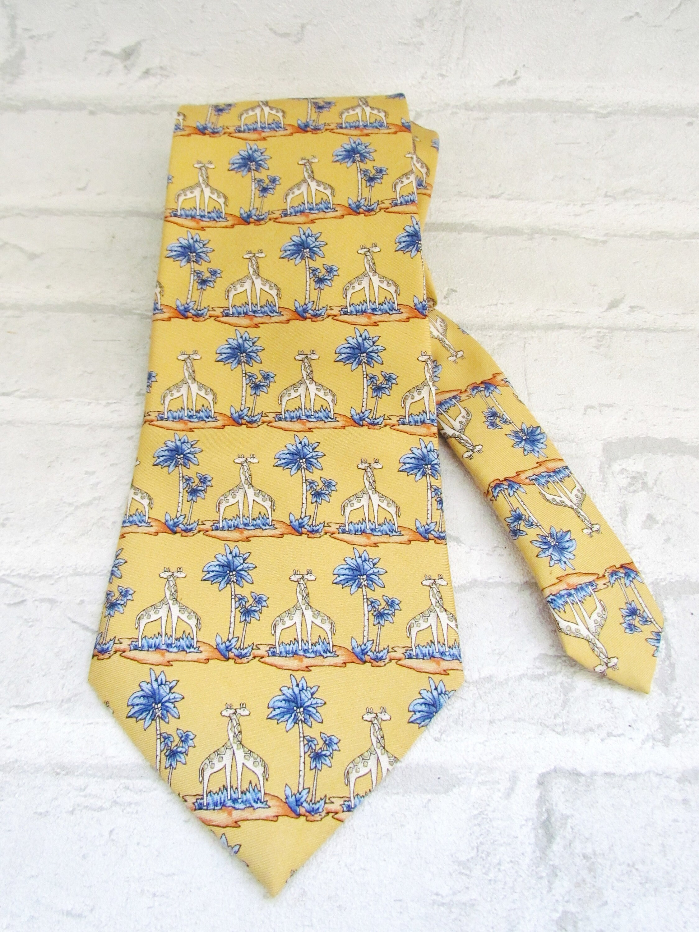 Silk tie silk necktie animal print animal Necktie giraffe | Etsy