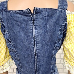 Denim Dirndl Top Denim Top L Dirndl Blouse Folk Blouse Festival Top ...