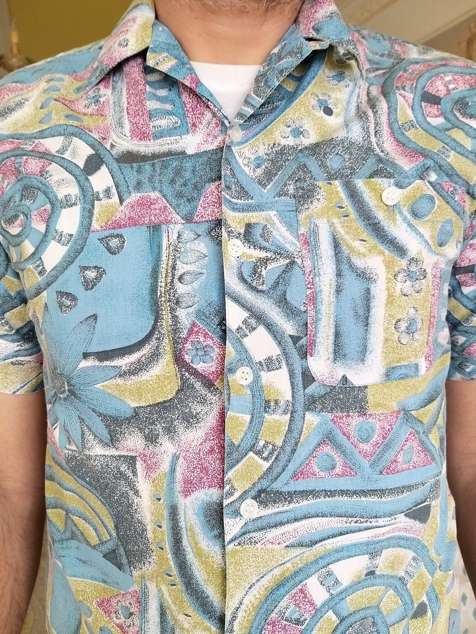 Mens Shirt S Multicolor Shirts Abstract Print Shirts Casual - Etsy
