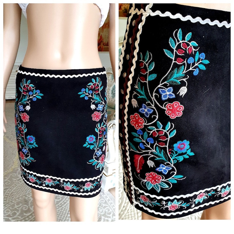 Embroidered Skirt - Etsy