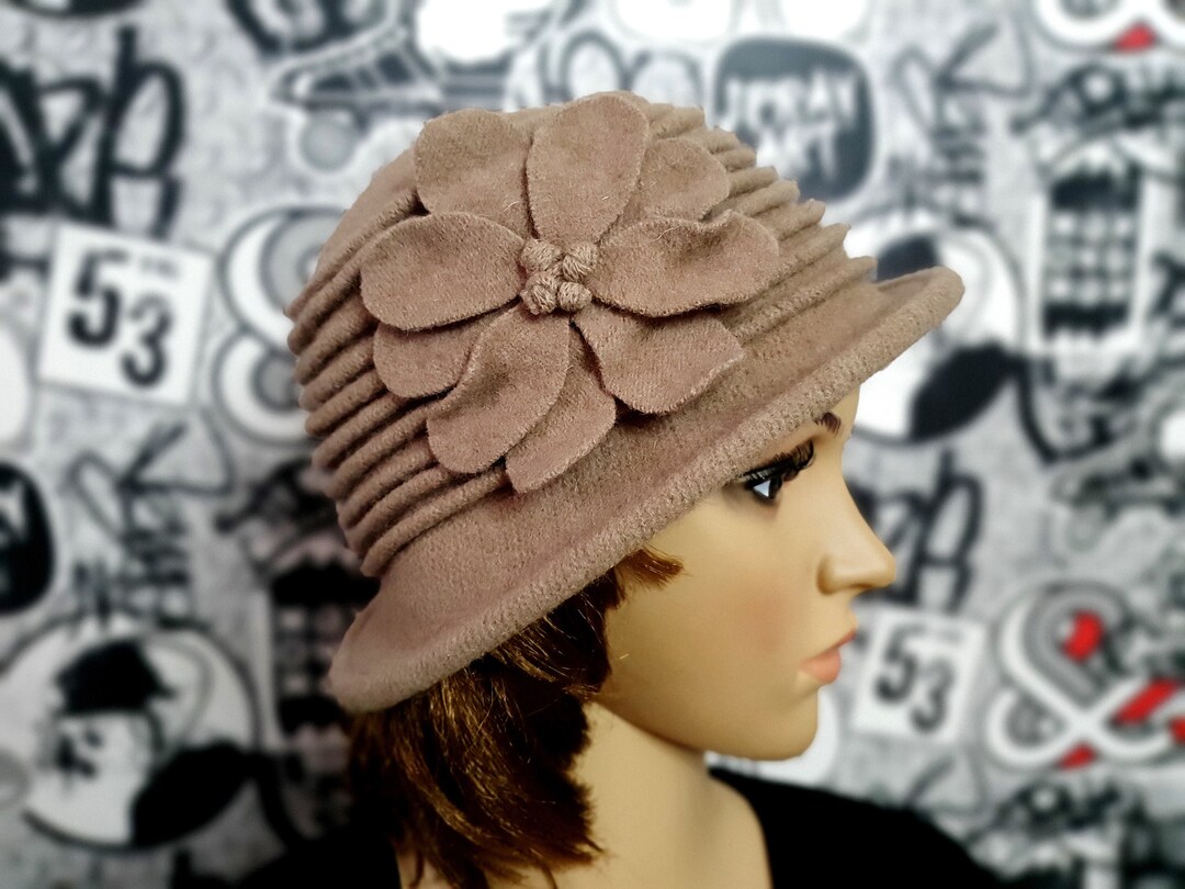 Beige Hat Retro Hat Beige Bucket Hat Wool Hat Women Accessories Women ...