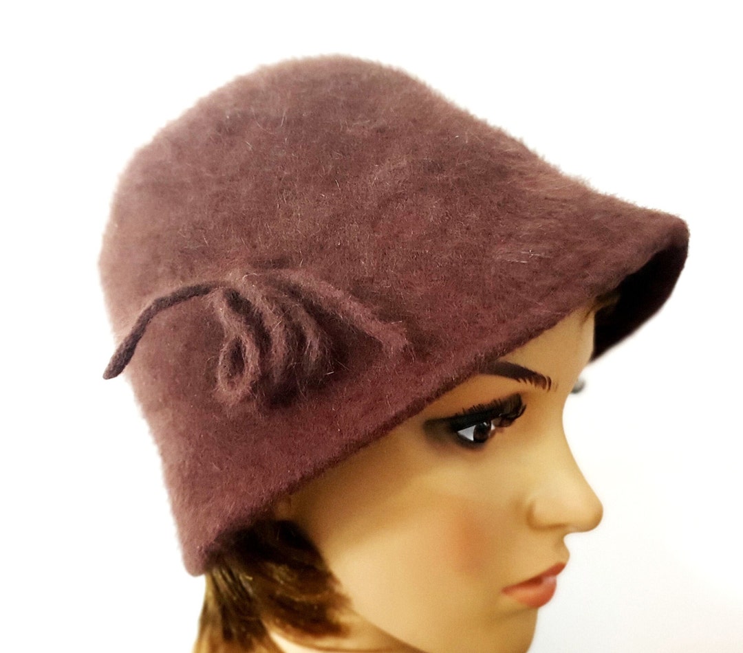 Angora Hat Brown Bucket Hat Brown Hat Formal Hats Womens Hat Classic ...