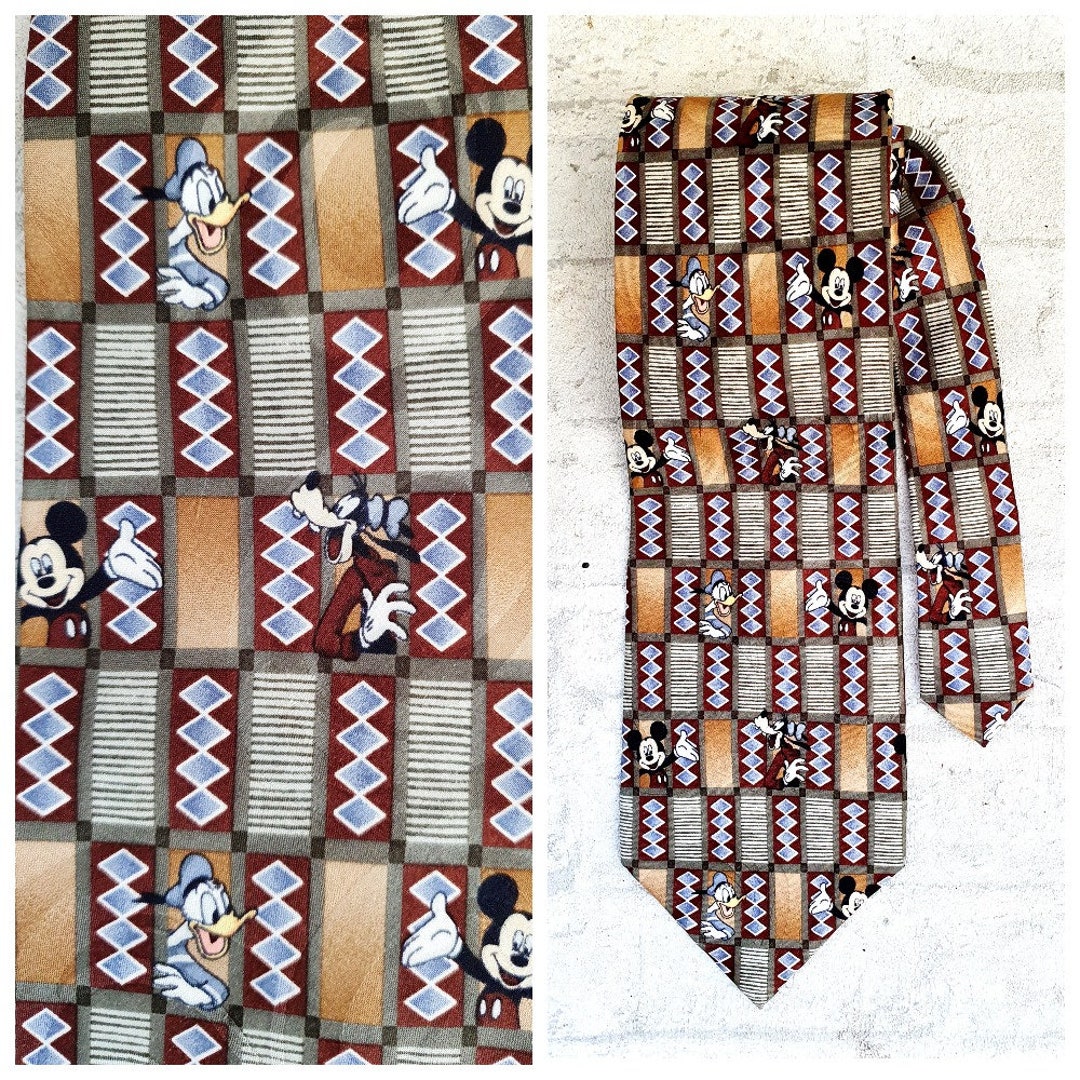 Walt Disney Print Disney Tie Disney Necktie Mickey Mouse Print Tie ...